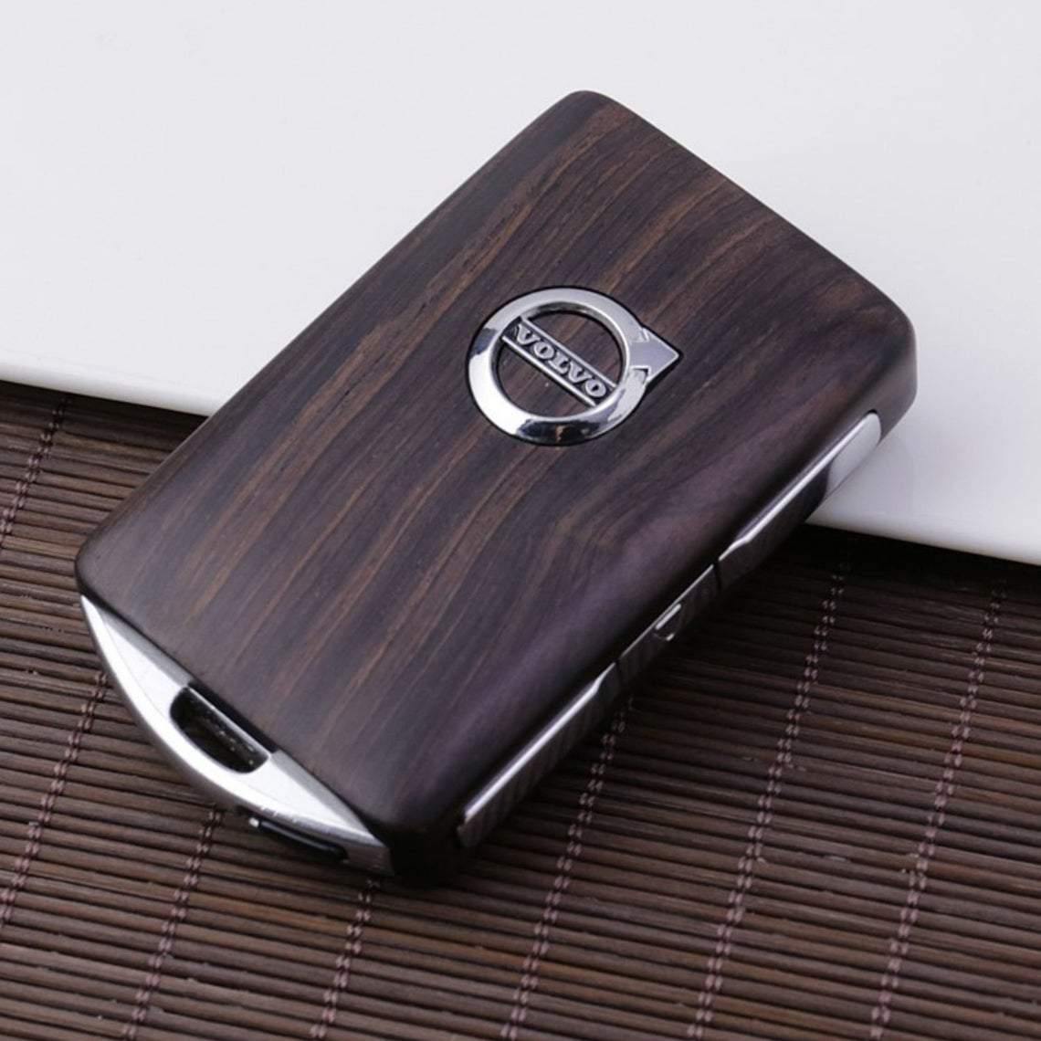 Volvo Car Key Wooden Case Cover Fob with Wristlet 🚗 🌳 🔑