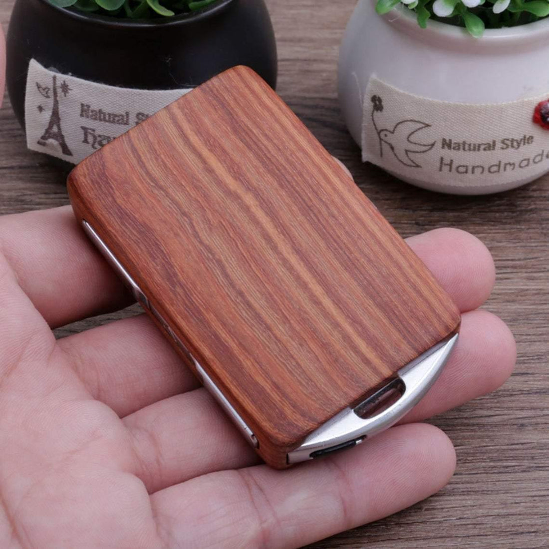 Volvo Car Key Wooden Case Cover Fob with Wristlet 🚗 🌳 🔑