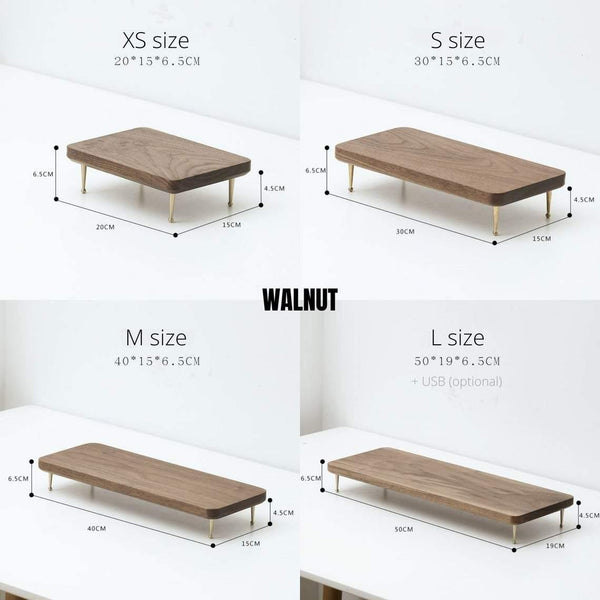 Stylish Brass Leg Monitor Holder for Desk with USB Ports 💻